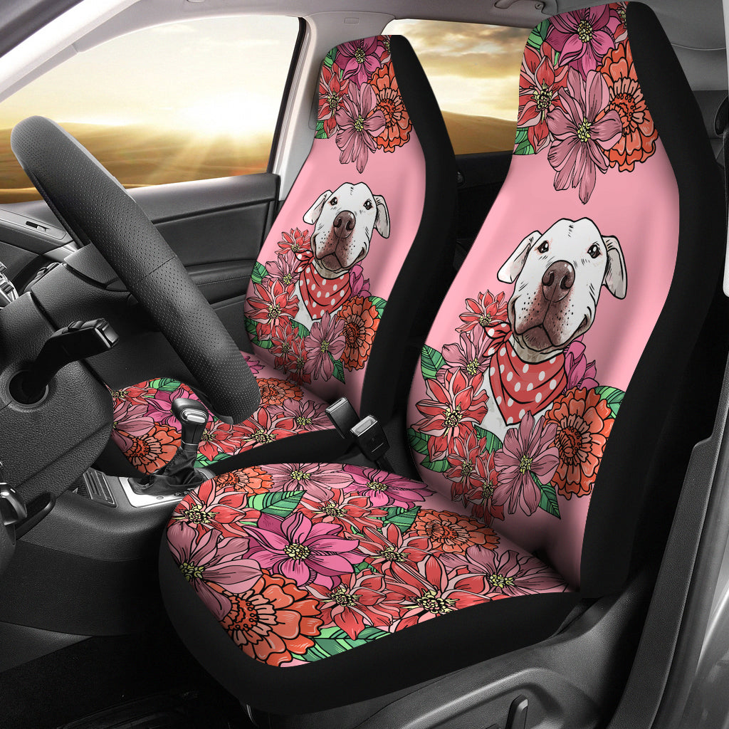 Illustrated Pit Bull Car Seat Covers